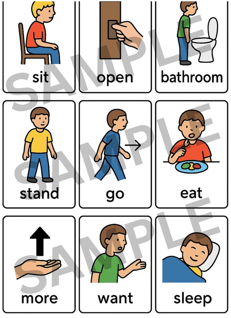 PECS Visual Cards (ACTIONS) PNG - Etsy