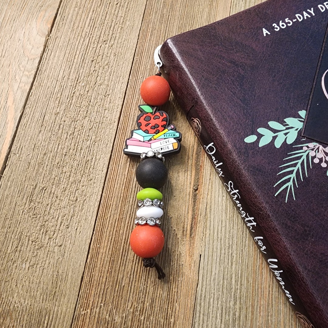 Teacher Bookmark, Beaded, Book Hook, Chunky Beads, Birthday, Friend ...