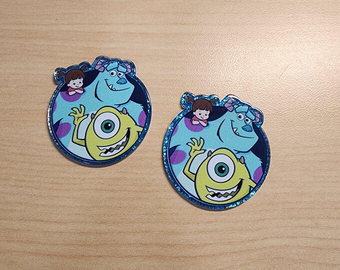 1 Pc Acrylic, Mike, Sully, Boo, Smile, Badge Reel Acrylic, Keychains ...