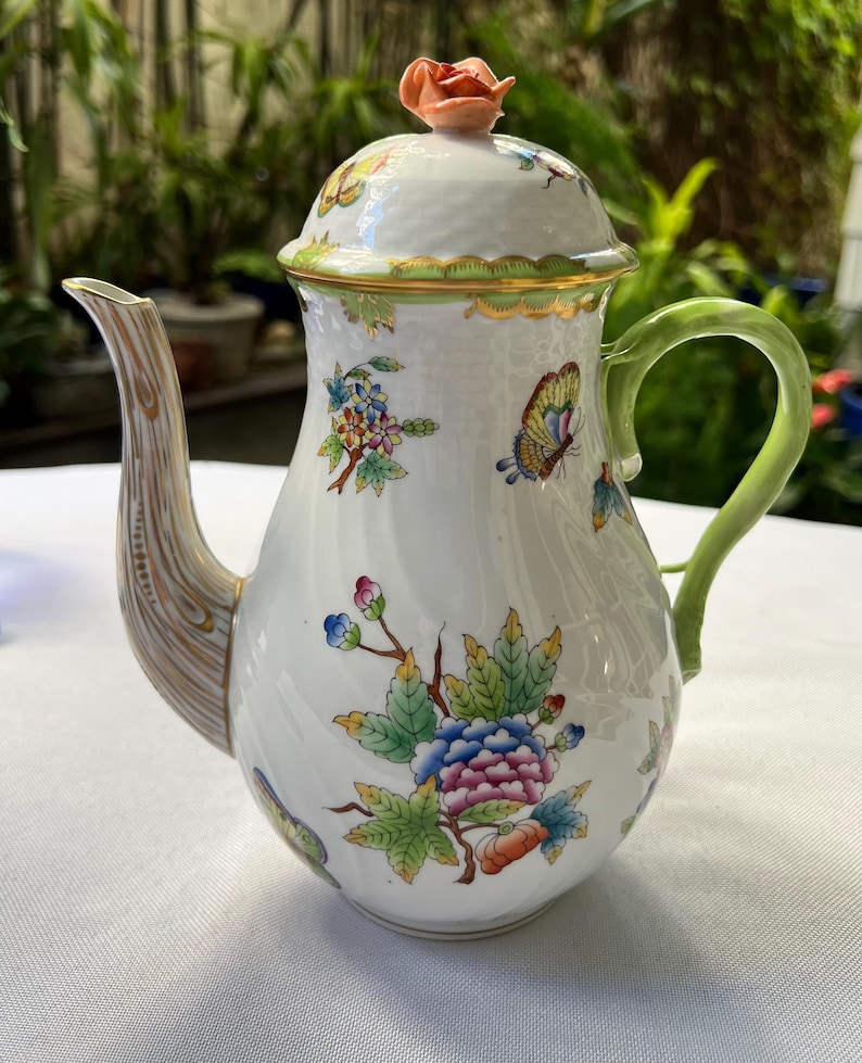 Herend Queen Victoria VBO 1612 Coffee Pot Teapot With Dome Lid ...