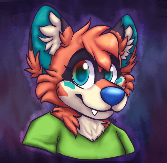CUSTOM digital furry fursona drawings commission fursuit head or full ...