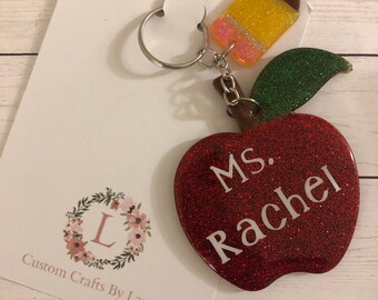 Handmade Leather Keychain Red Apple FREE Shipping Worldwide - Etsy