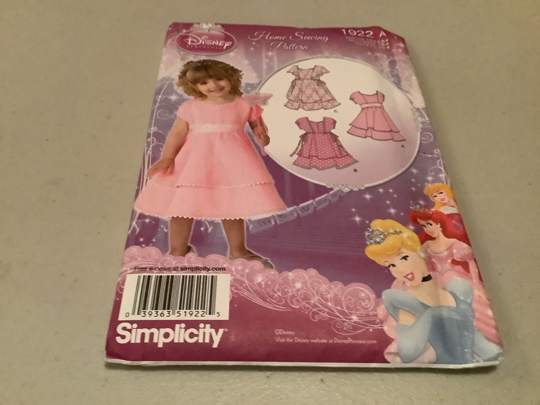 Disney Princess Sewing Pattern Simplicity1922 A Size 1/2 to 4 - Etsy