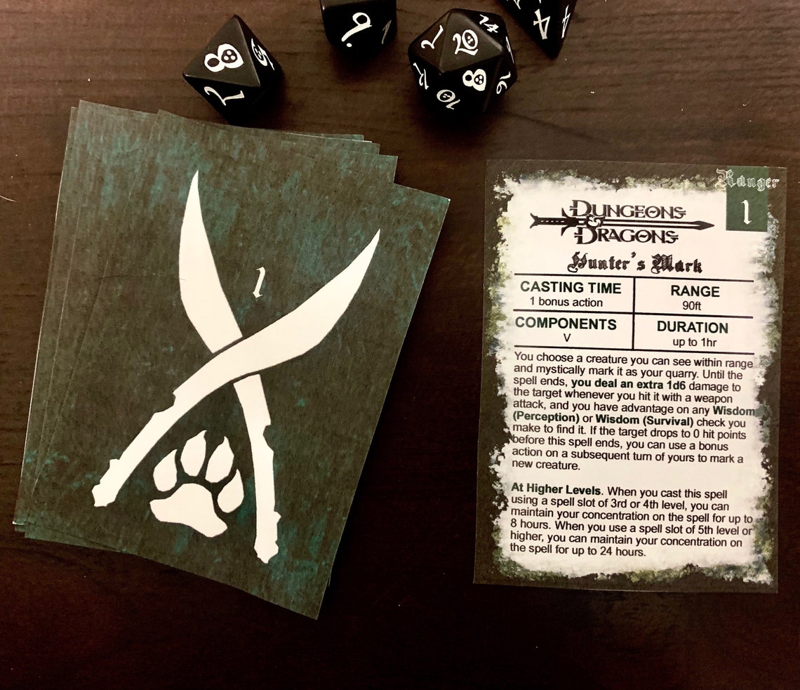 Dungeons and Dragons Ranger Spell Deck | Etsy