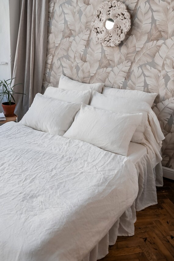 Housse de COUETTE EN LIN Ivoire Ensemble de literie en lin - Etsy France