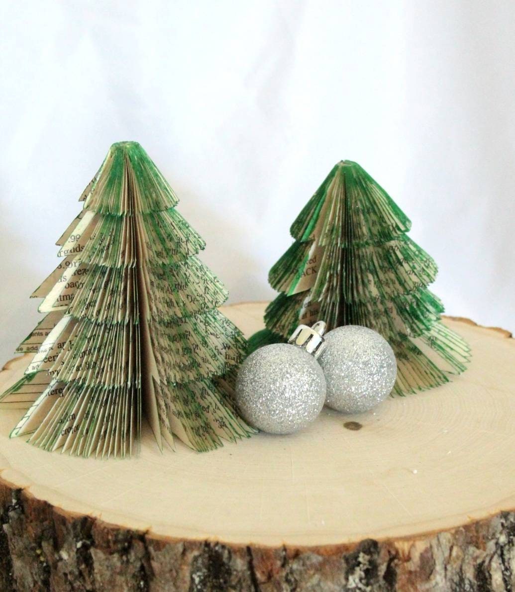 Mini Paper Christmas Trees Set of 2 Christmas Decorations - Etsy