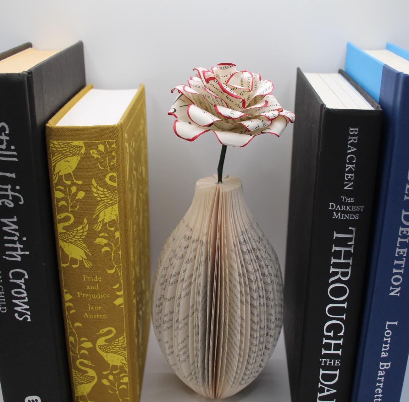 Red Tipped Paper Rose – Upcycled Book Art Gift - Etsy