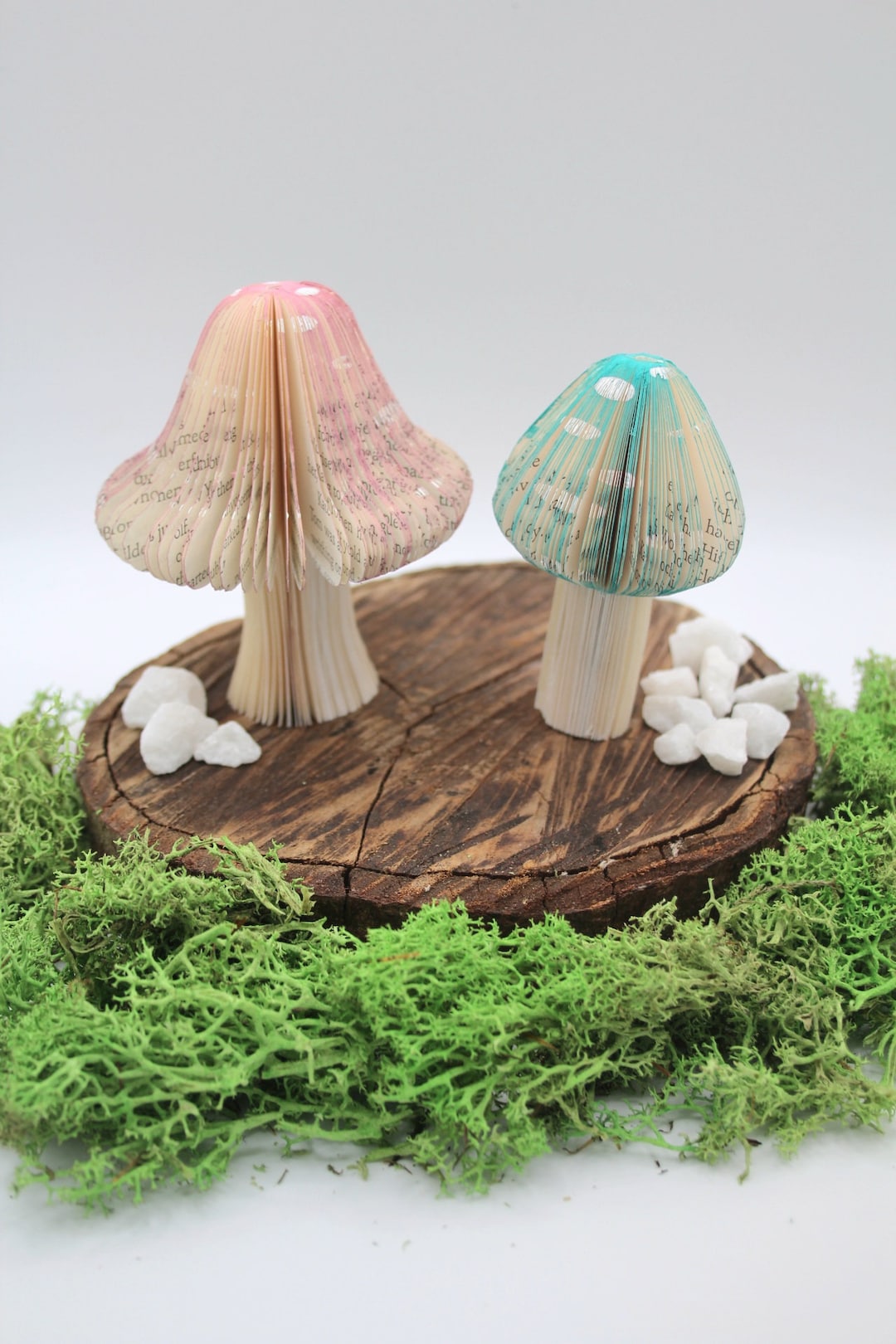 Mini Paper Mushroom - Book Art Mushroom - Book Origami - Mushrooms - Etsy