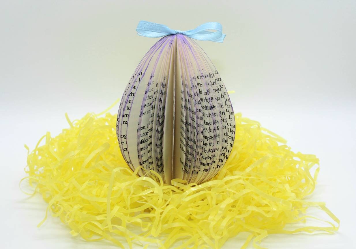 Vintage Inspired Paper Easter Eggs Folded Book Art Easter - Etsy