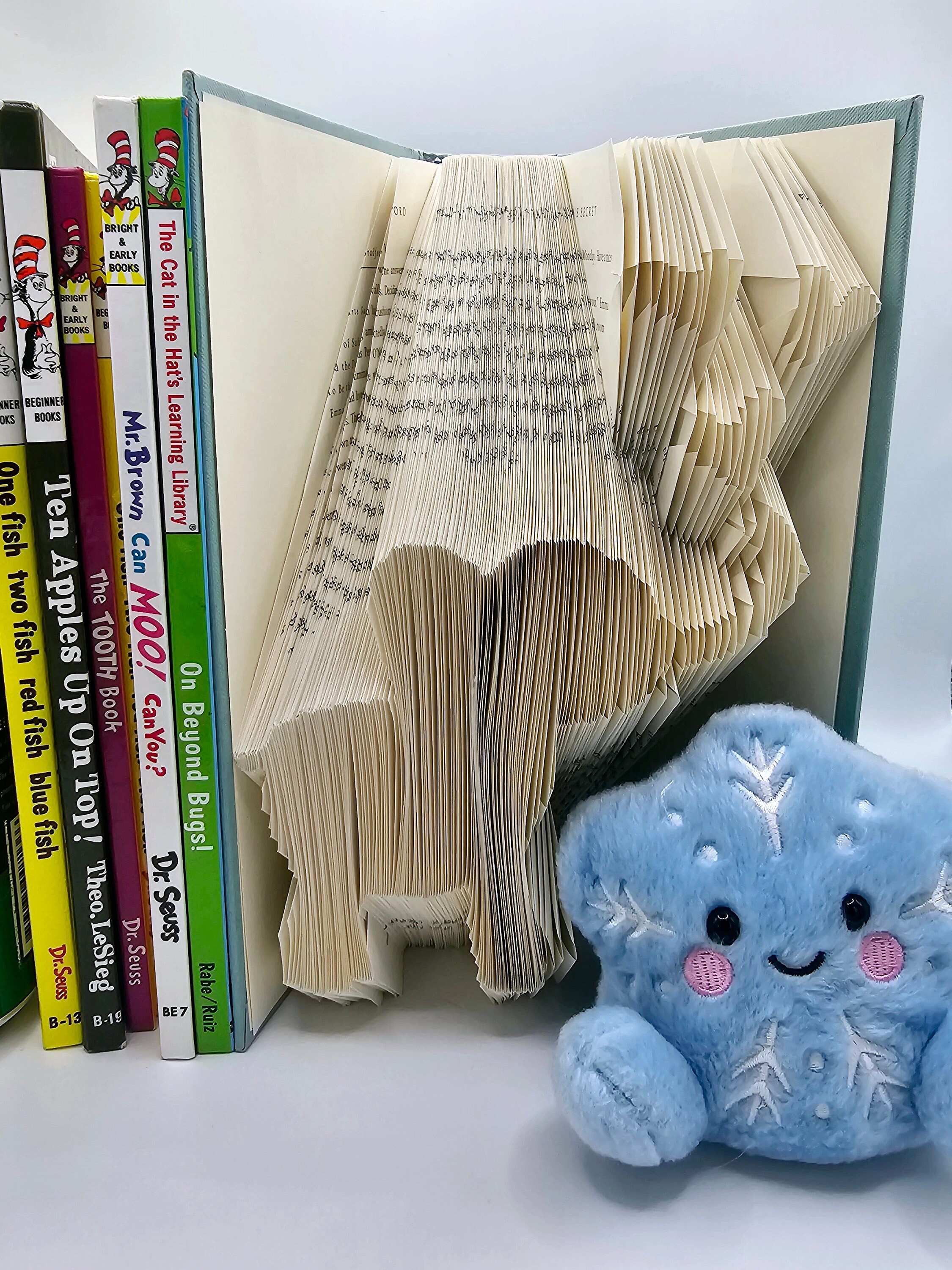Baby Elephant Folded Book Art Elephant Art Nursery Decor Baby Shower ...
