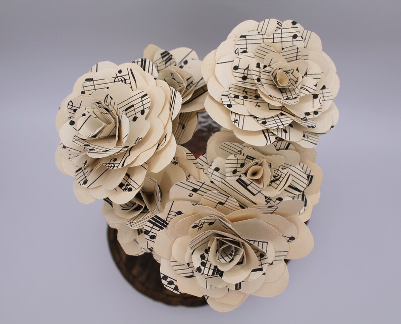 Sheet Music Paper Roses Paper Flowers Paper Anniversary - Etsy