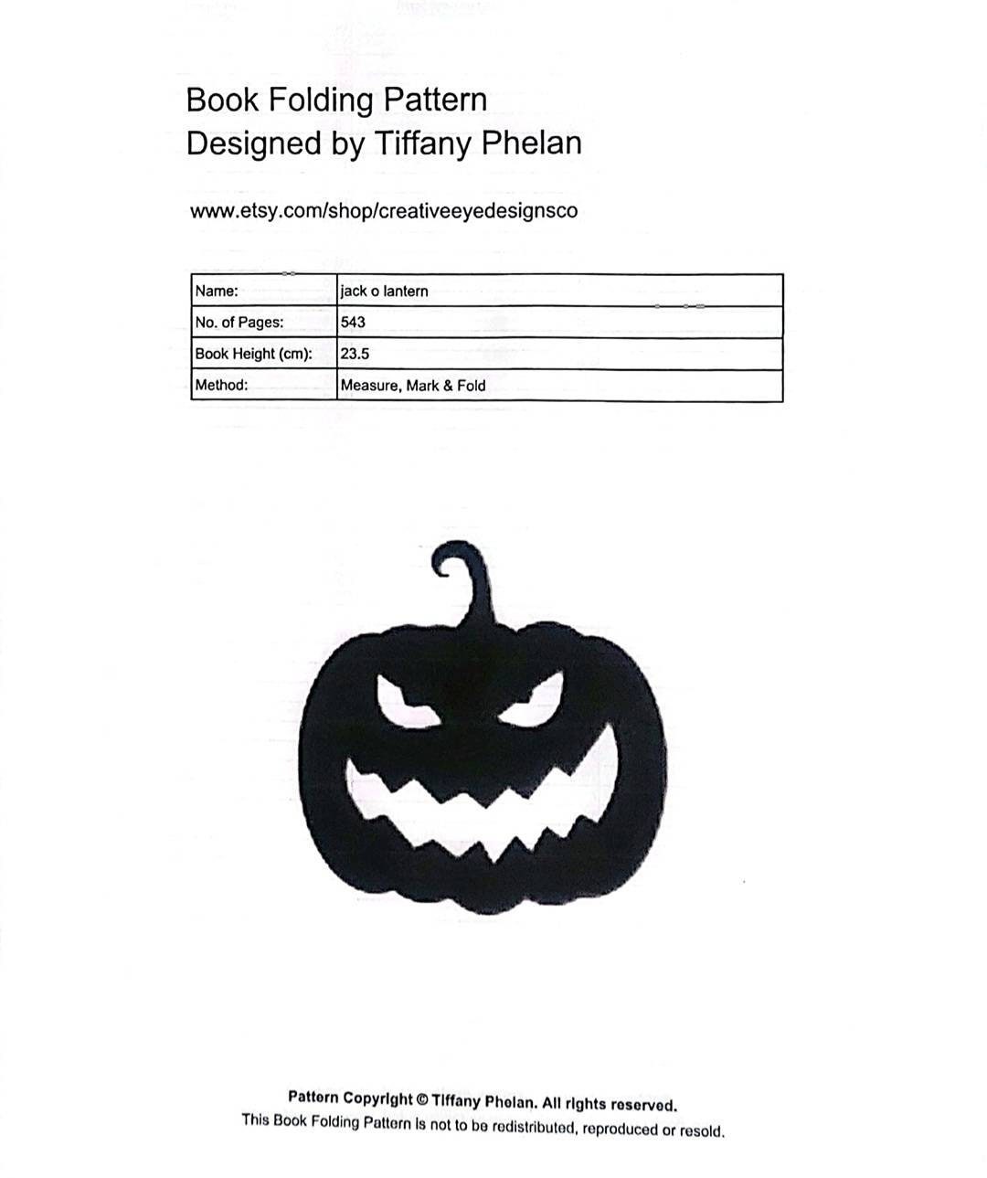 Jack O Lantern Book Folding Pattern Halloween Decor DIY - Etsy
