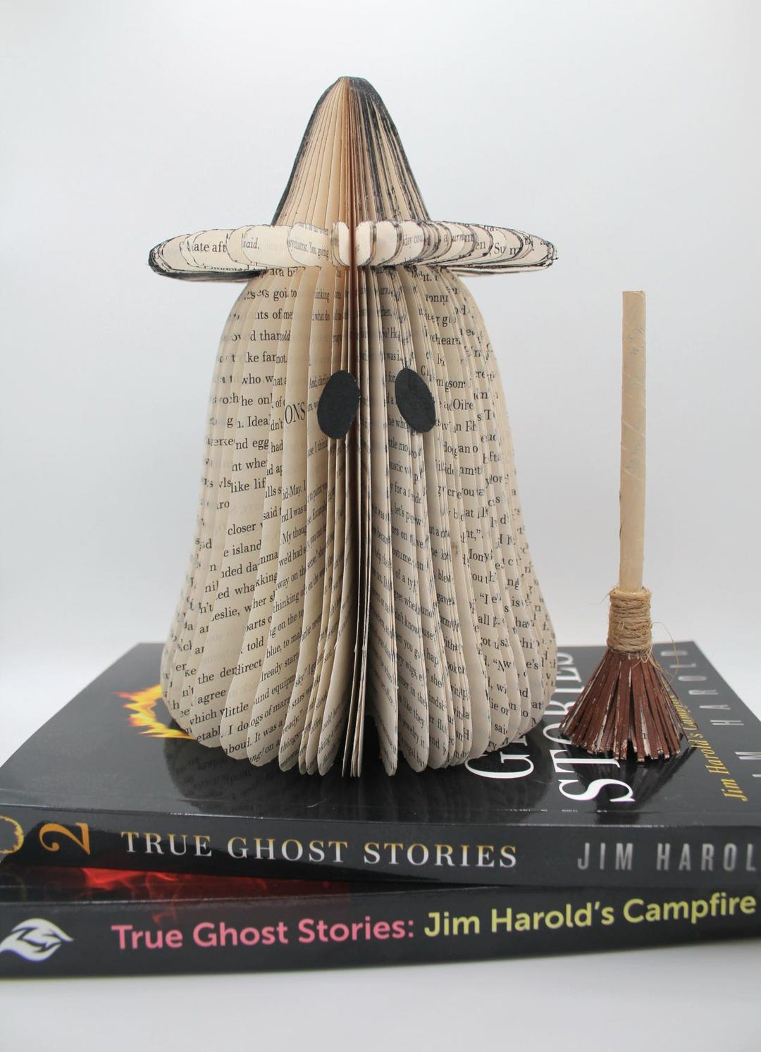 Handmade Ghost Book Art: Halloween Tabletop Decor - Etsy