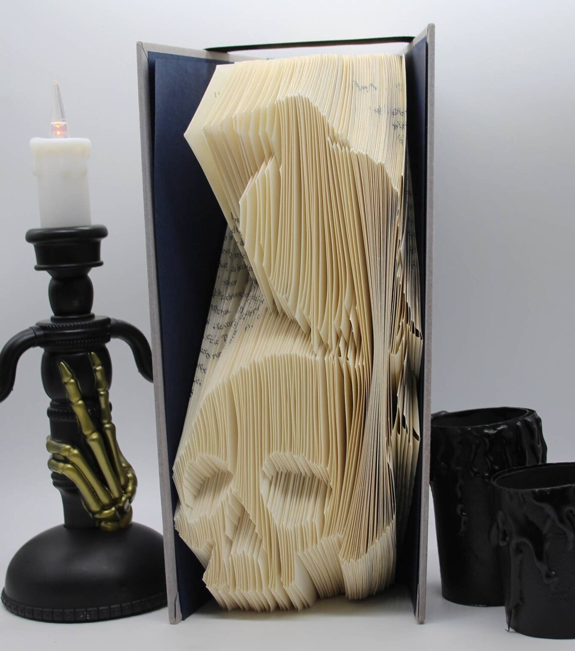 Skull and Raven Book Art Gothic Halloween Decor - Etsy