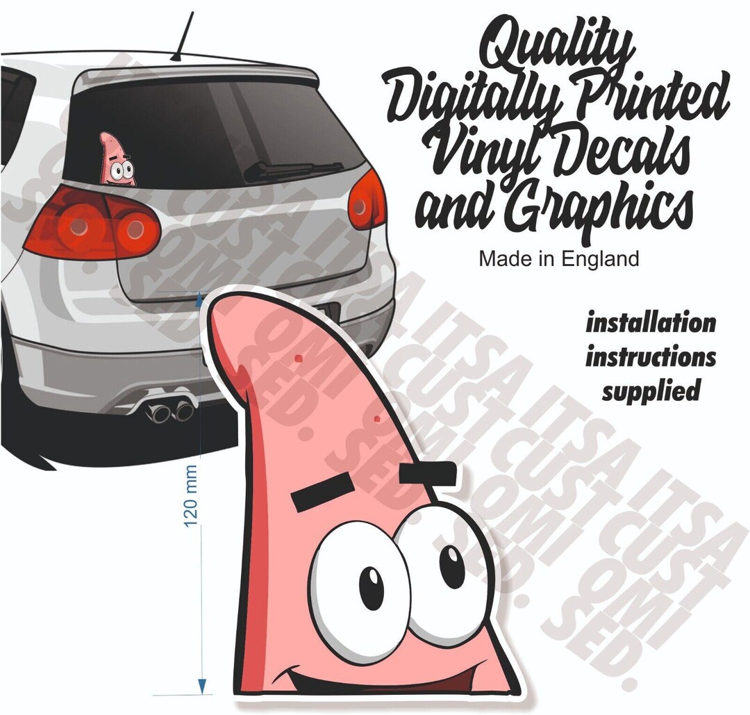 Original Retro Spongebob Patrick Peekin Peeping Car Sticker - Etsy