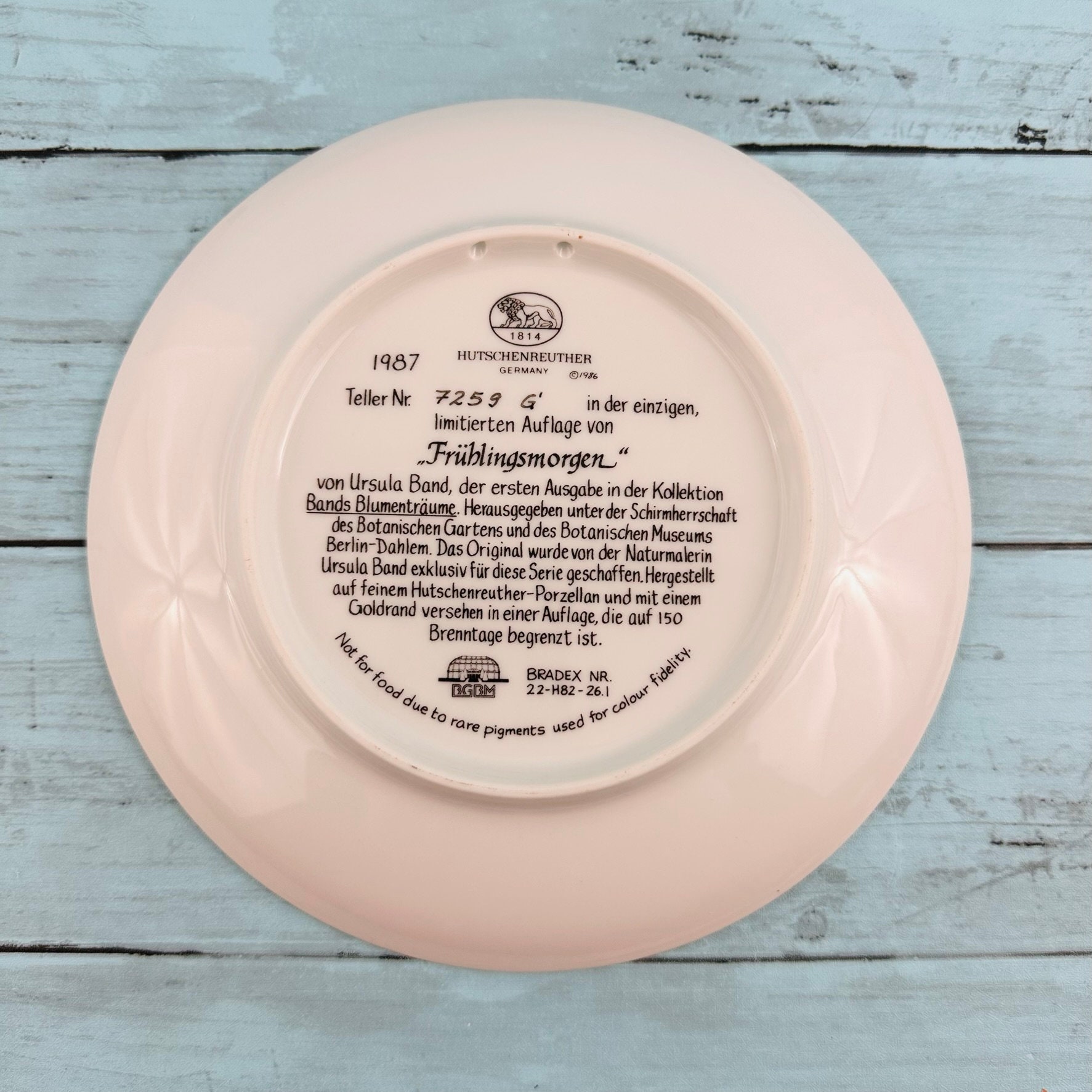 Vintage 1987 Ursula Band Hutschenreuther Collector Plate - Etsy