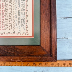 Vintage Cross Stitch Sampler With Quote Wood Frame - Etsy