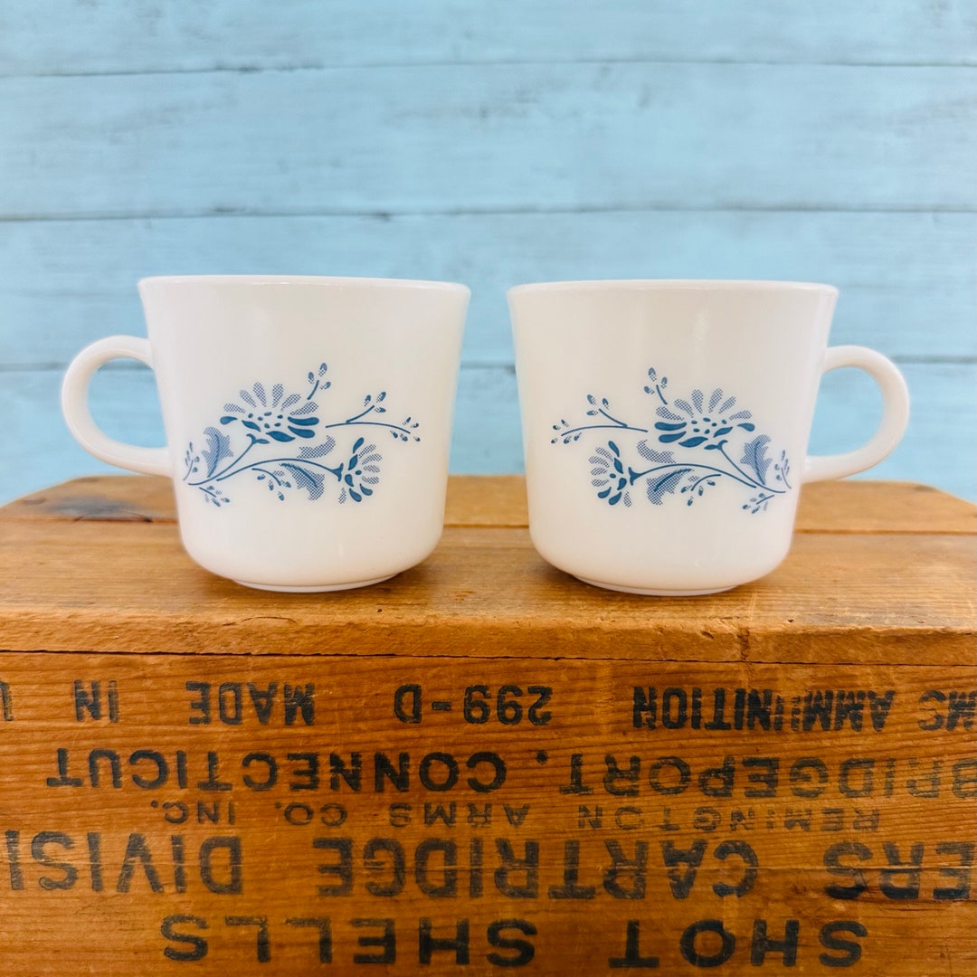 Vintage Corningware Pyrex Corning Colonial Mist Milk Glass Coffee Mug ...