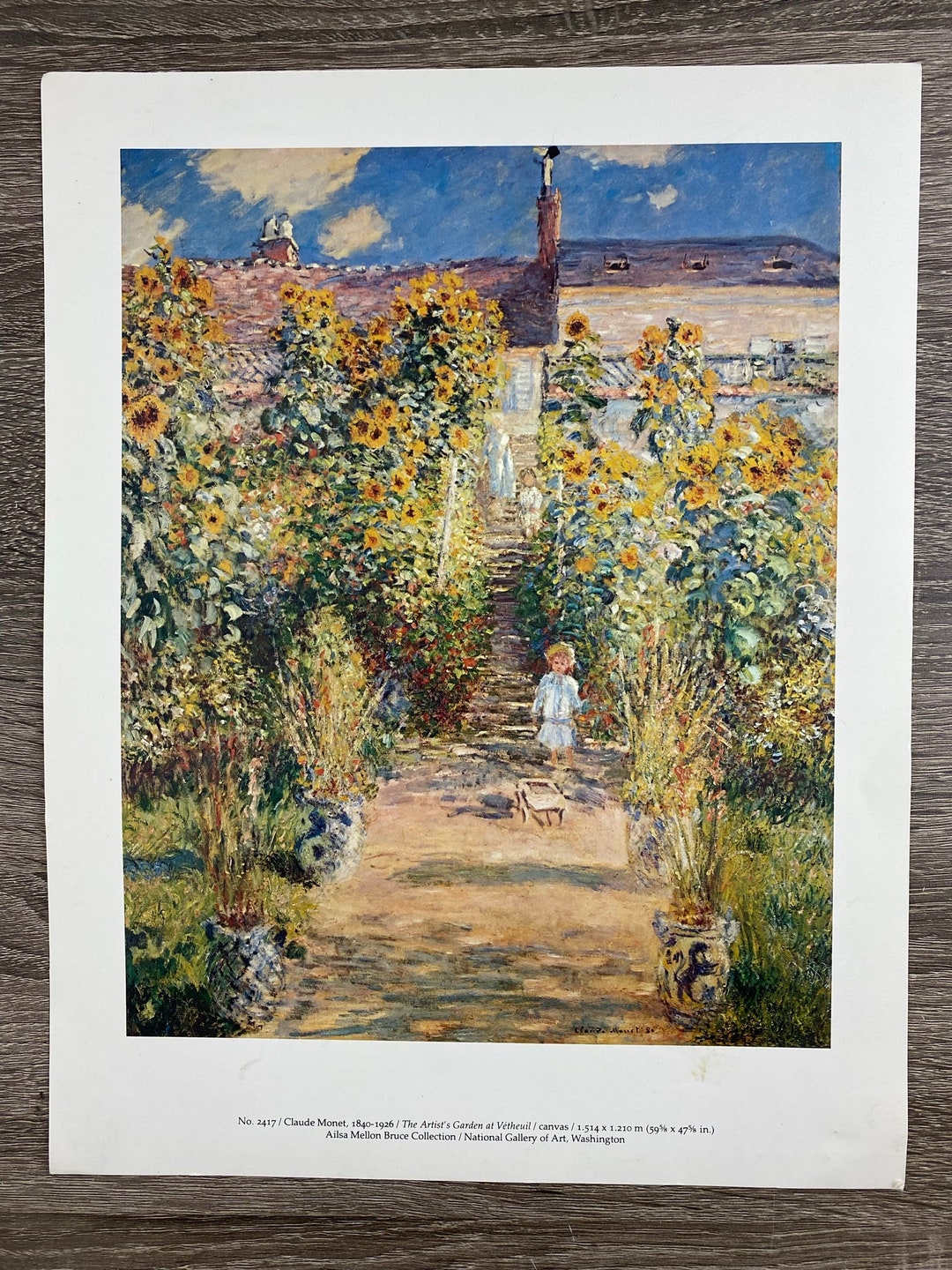Vintage Claude Money Print No. 2417 the Artist's Garden at Vetheuil ...