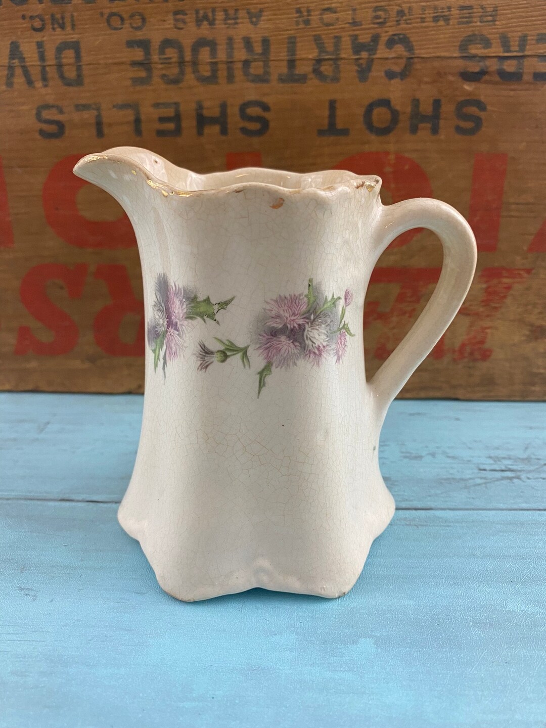 Vintage 1950s TST Avona China Creamer With Purple Flowers - Etsy