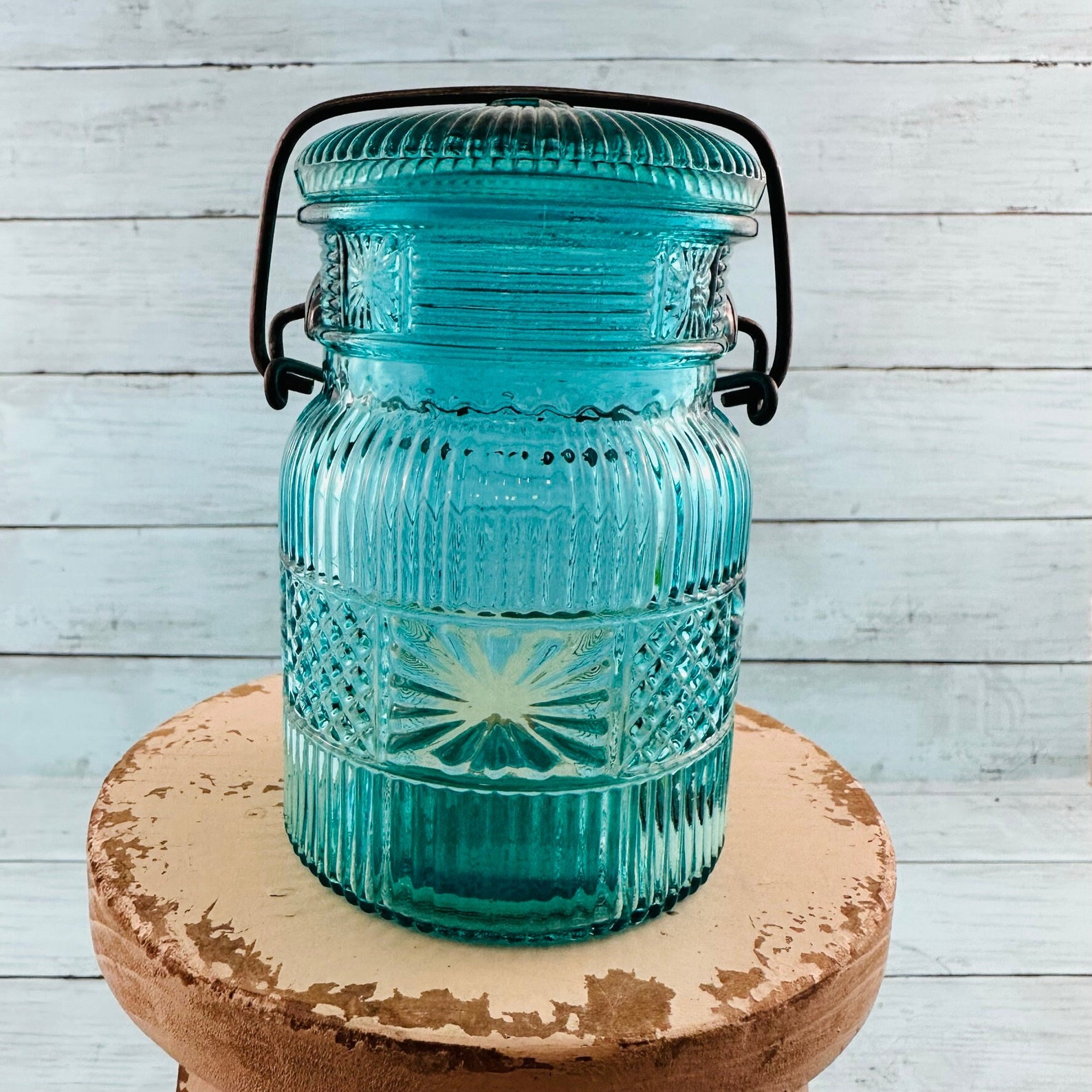 Vintage 1970's Avon Turquoise Blue Canning Glass Jar Embossed Pint - Etsy