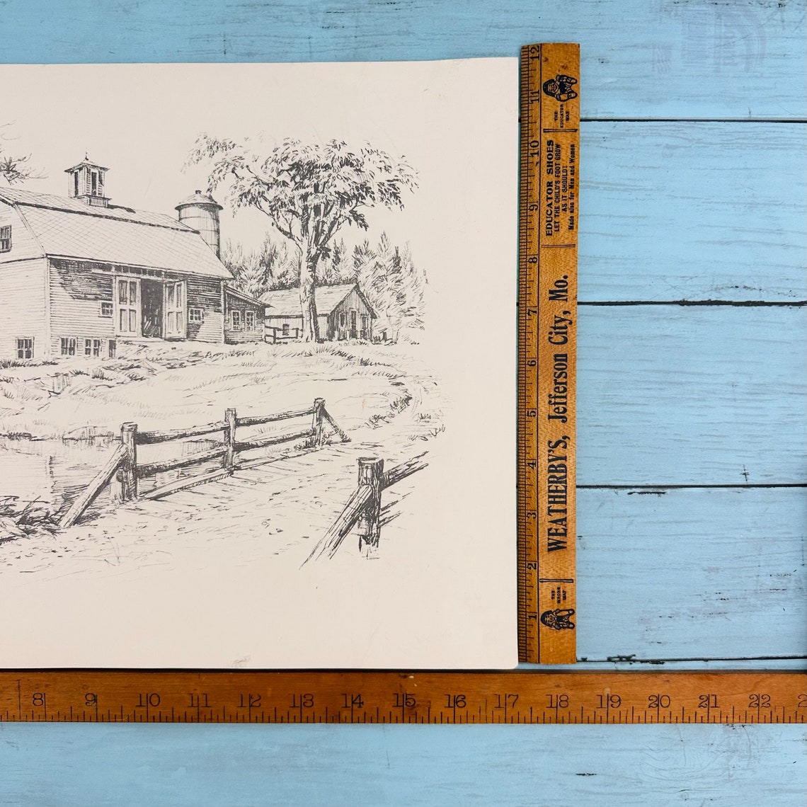 Vintage 1950'2 Jay Killian Prints Farm Scene Chickens Barn Quilts ...