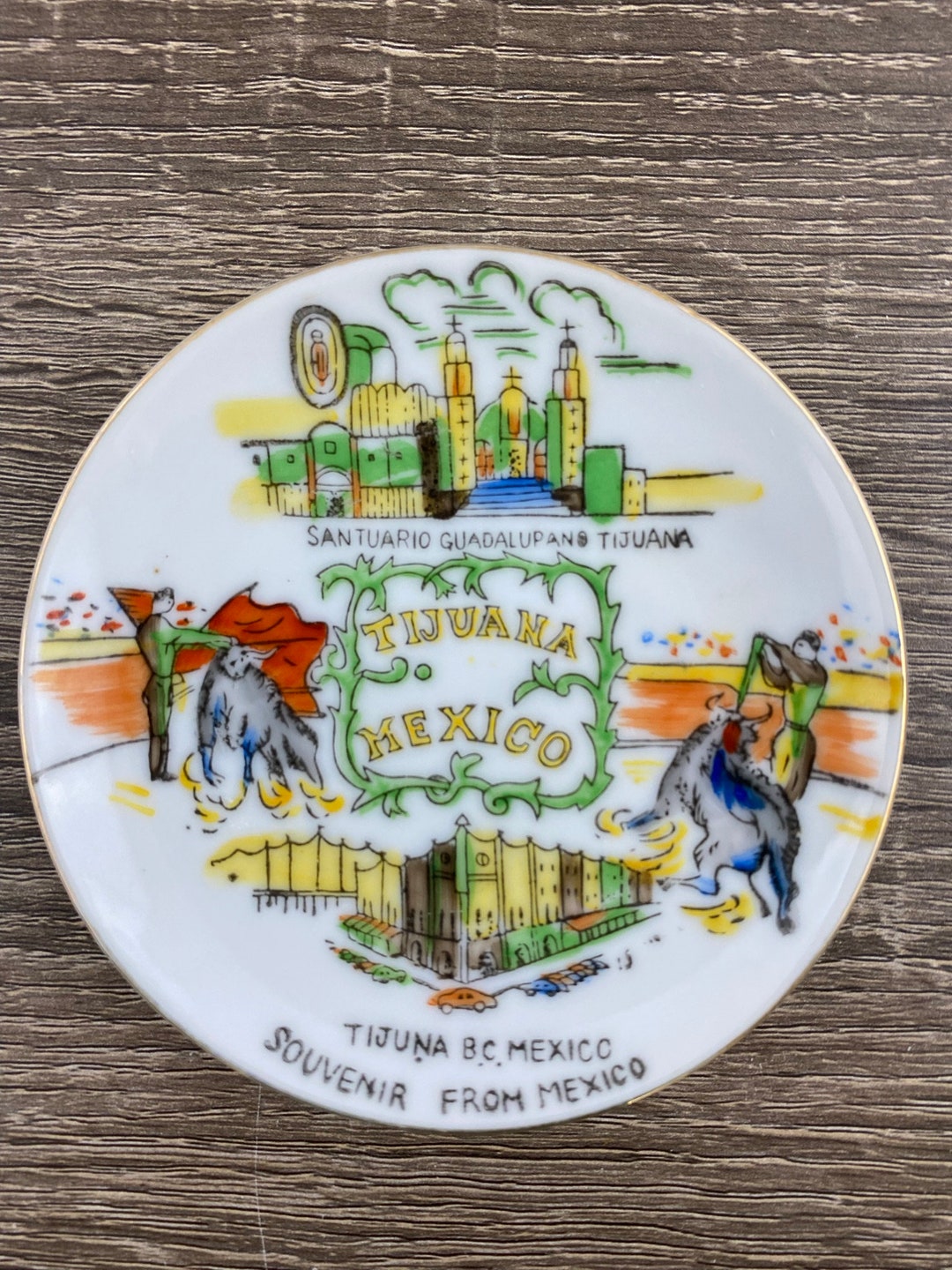 Vintage Tijuana Mexico Plaza De Toros Travel Souvenir Plate - Etsy