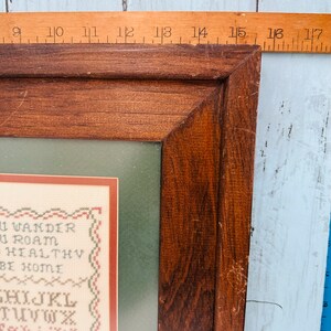 Vintage Cross Stitch Sampler With Quote Wood Frame - Etsy