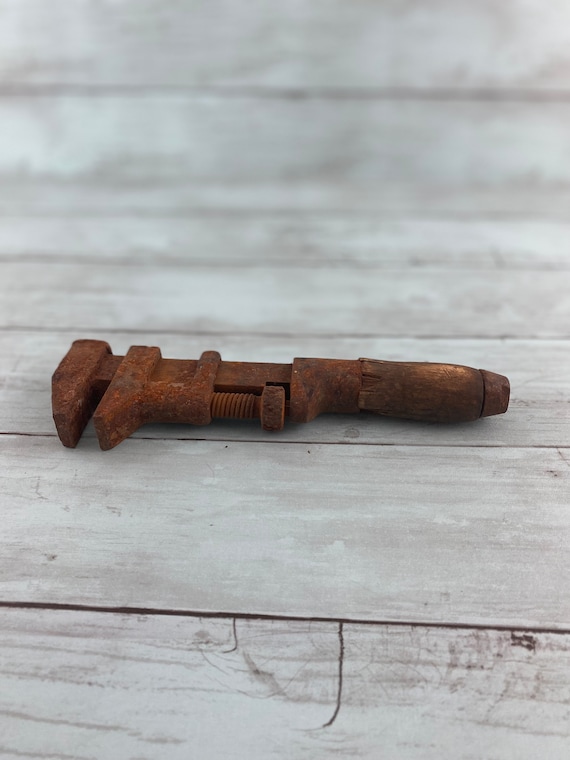 Vintage 1920's Pipe Wrench Tool With Wood Handle - Etsy