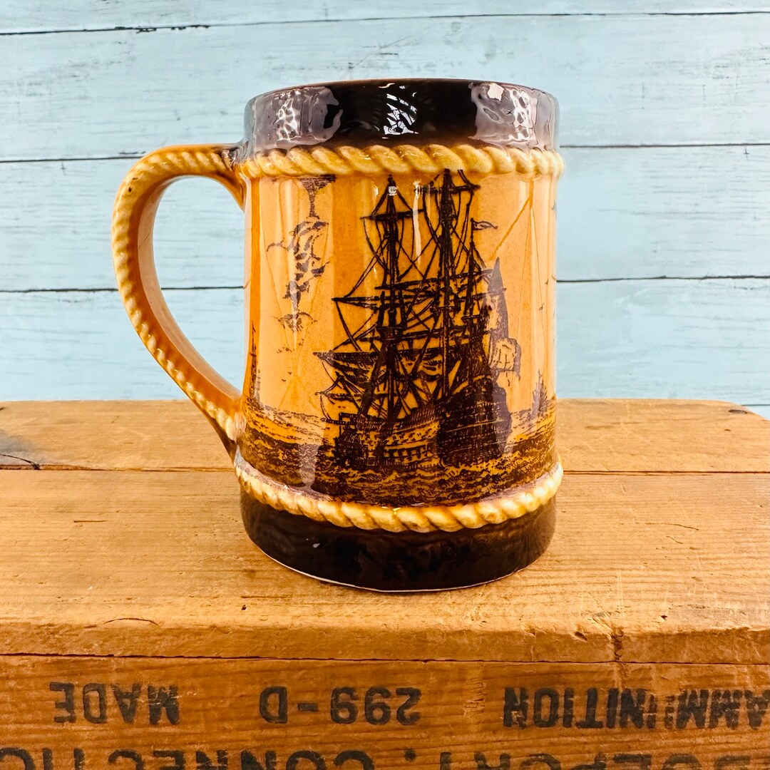 Vintage Clipper Ship Tall Mug Beer Stein - Etsy