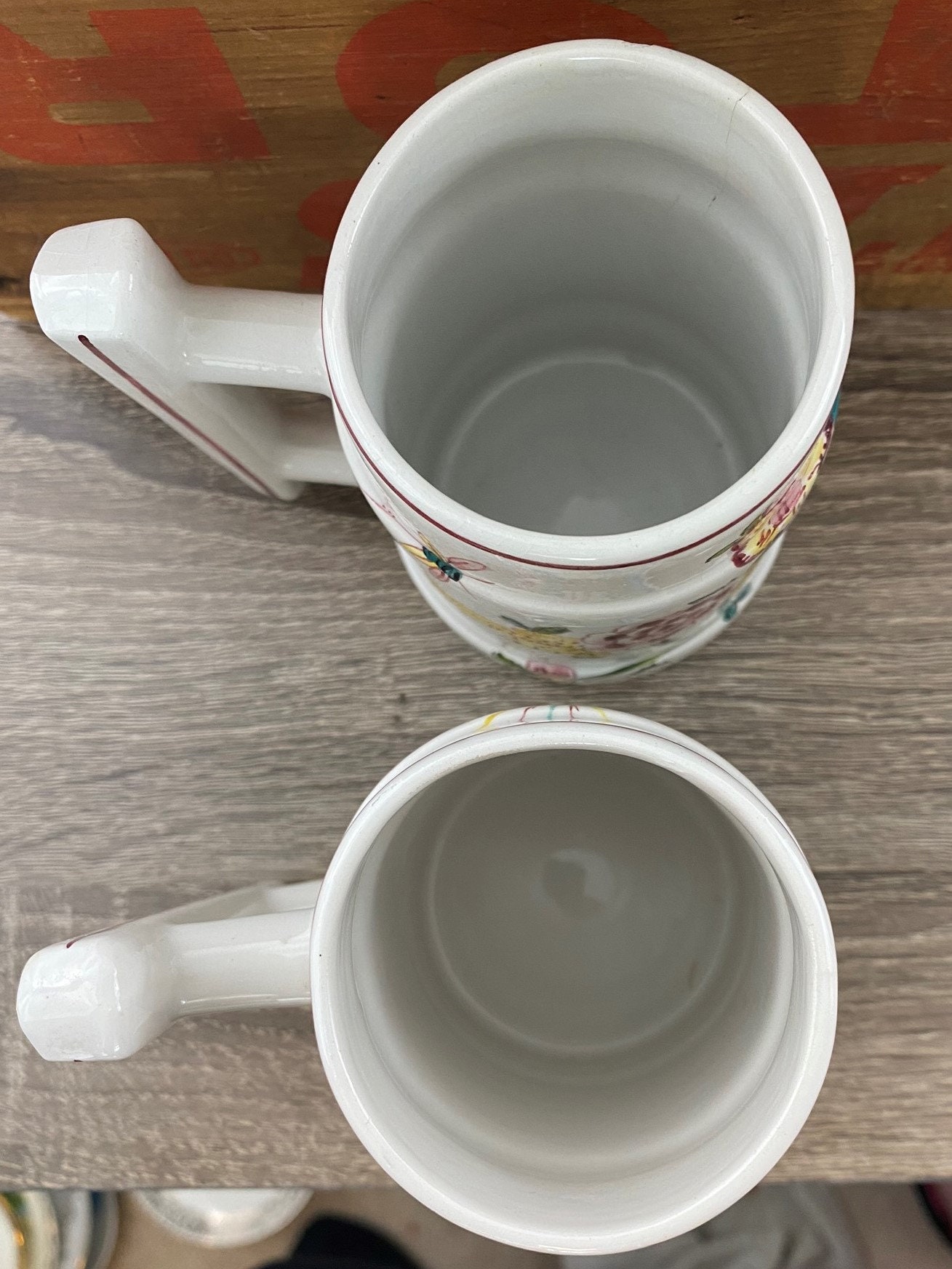 Vintage Anfora Agueda Bird of Paradise Tumbler Coffee Mug Hand Painted ...