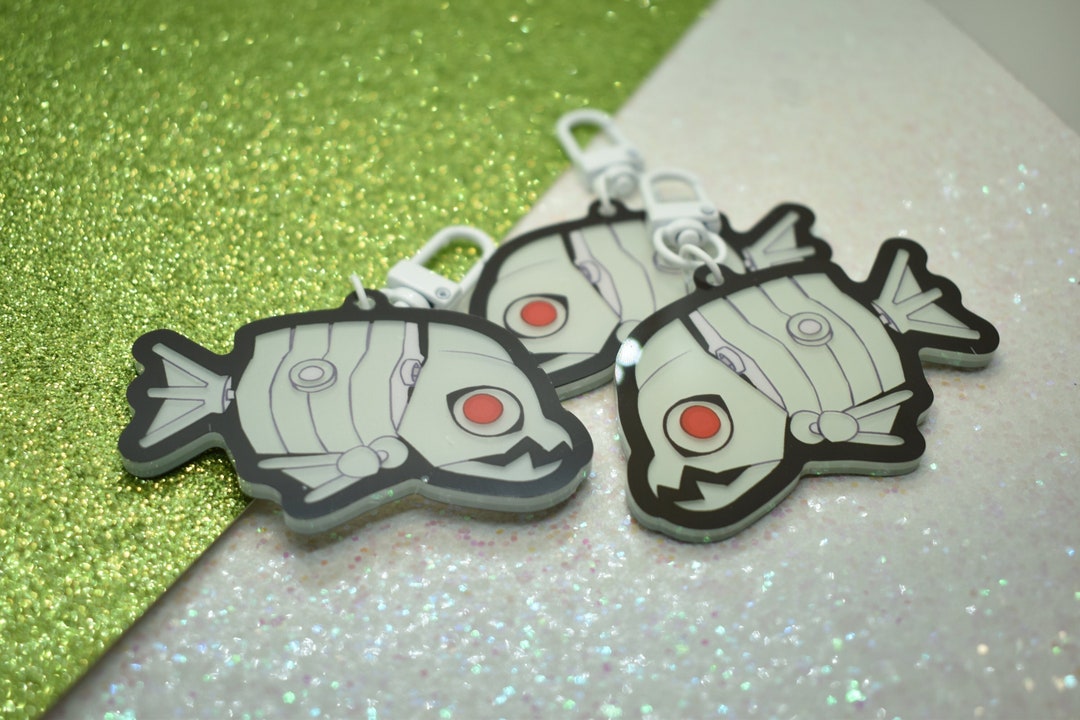Splatoon 3 Side Order Glow in the Dark Fish Bones Acrylic Charm 2.5 - Etsy