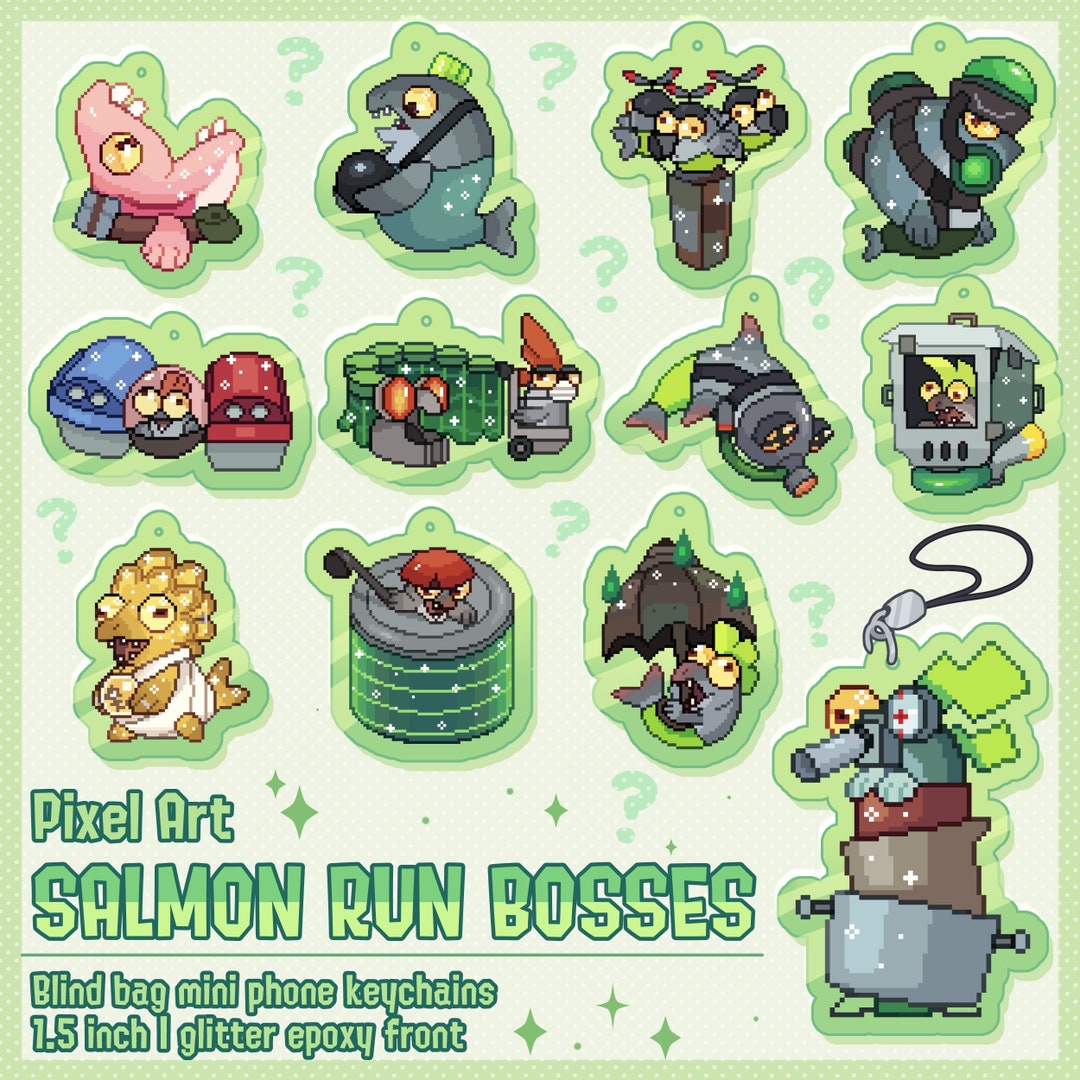 Splatoon 3 Salmon Run Bosses Acrylic Charm Blind Bags Gacha 1.5 ...