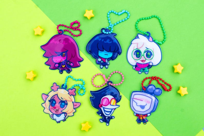 Deltarune Puffy PVC Keychain 2” ( Tenna, Spamton, Kris, Susie, Ralsei ...