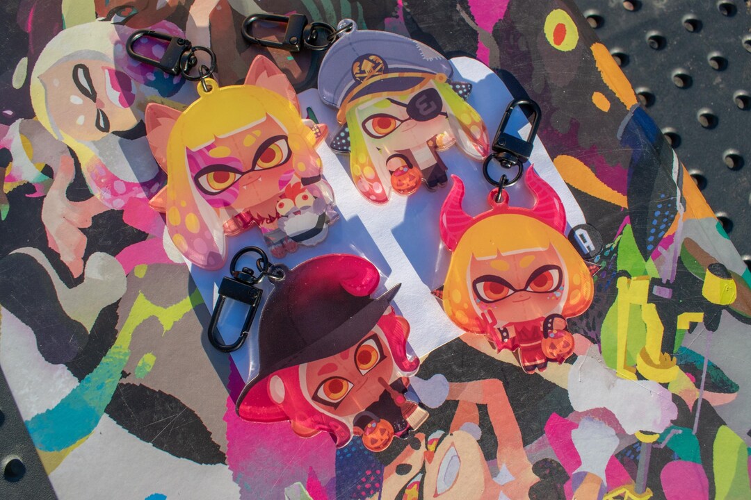 Splatoon 3 Agents Halloween Plush Acrylic Charm 2.5" - Etsy