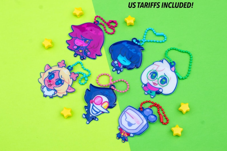 Deltarune Puffy PVC Keychain 2” ( Tenna, Spamton, Kris, Susie, Ralsei ...