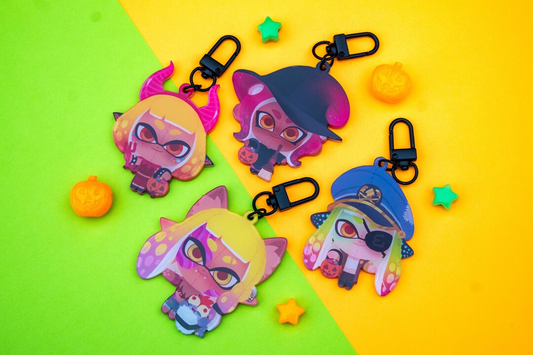 Splatoon 3 Agents Halloween Plush Acrylic Charm 2.5" Worldwide/non-us ...