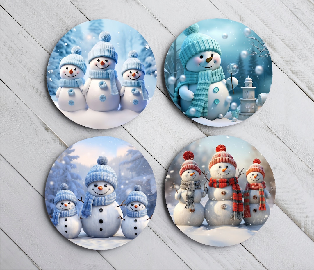 Christmas Snowmen - 3D Snowman Coasters - Etsy