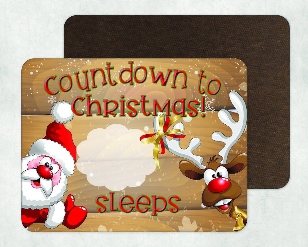 Christmas Santa and Reindeer Countdown Dry Erase Board - Etsy