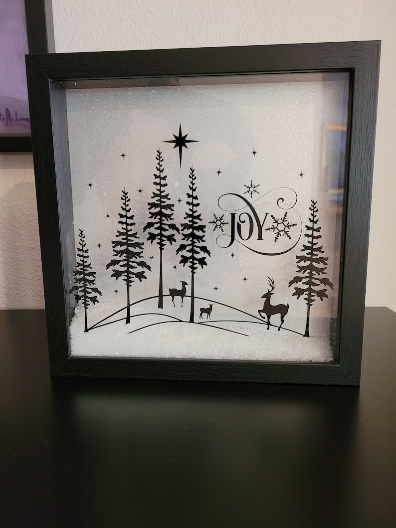 Christmas - Joy - Shadow Box - Etsy