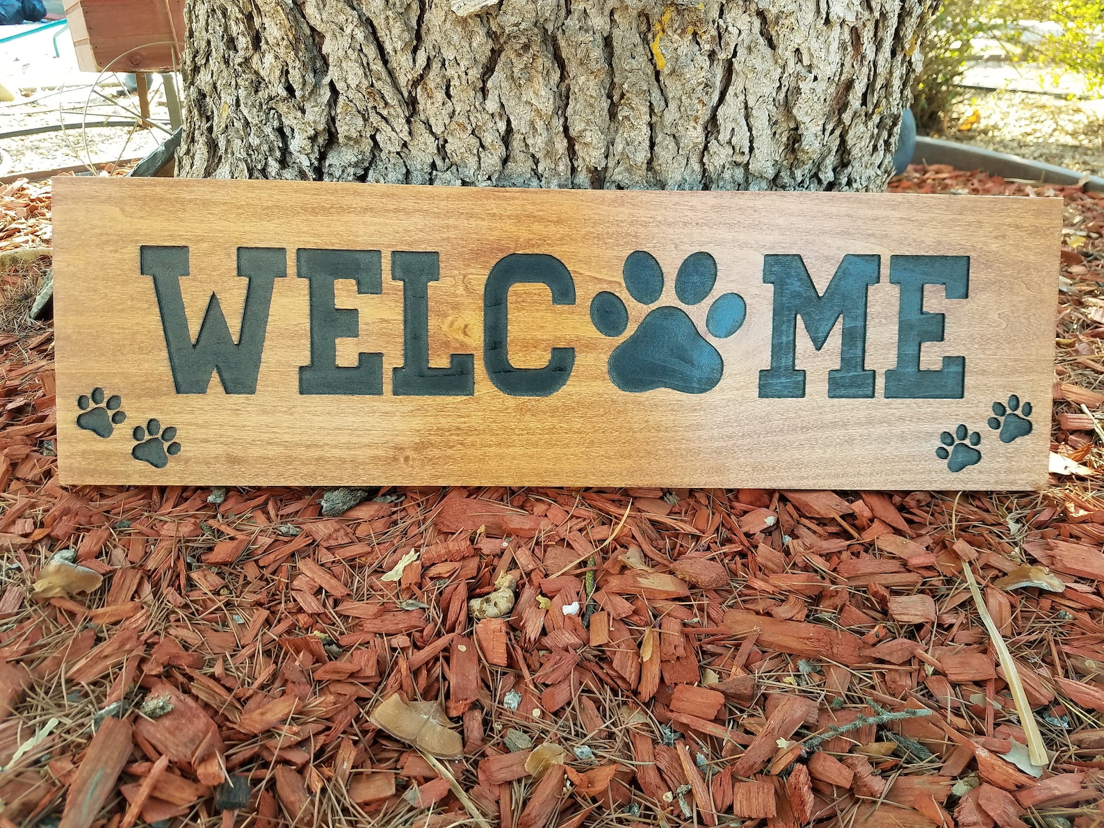 Paw Print Welcome Sign | Etsy
