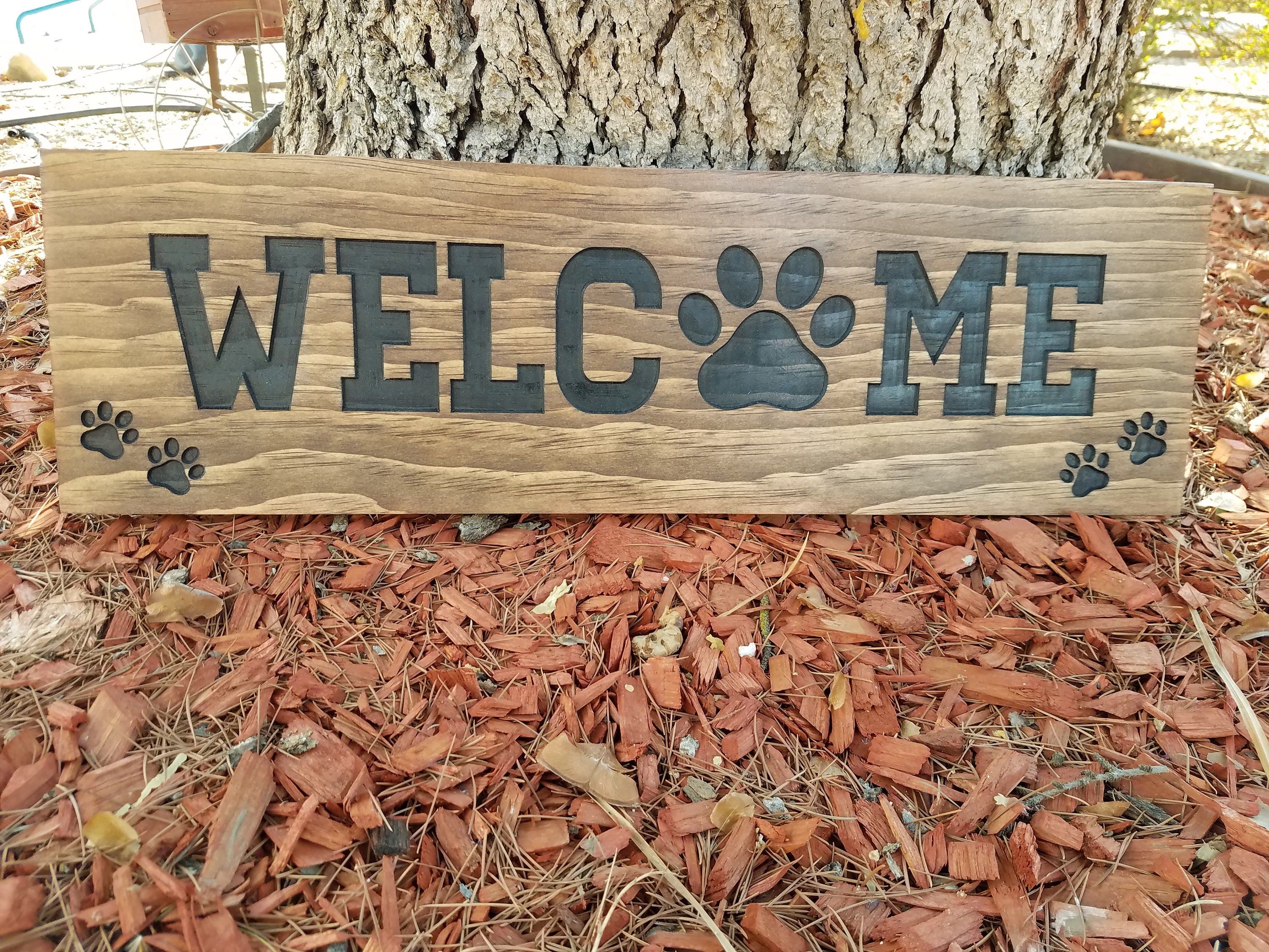 Paw Print Welcome Sign | Etsy