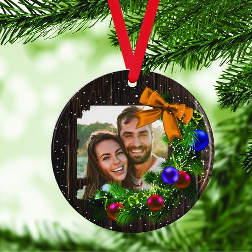 Photo Christmas Ornament Photo Frame Wood Ornament - Etsy