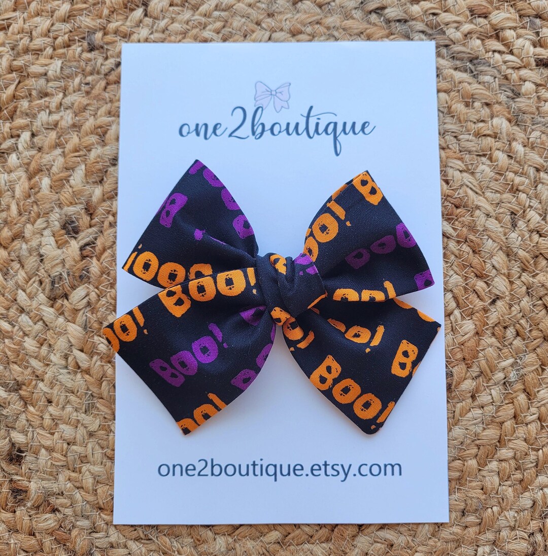 BOO Bow. Halloween BOO Bow. Halloween Bow. Girls Large Halloween Bow ...