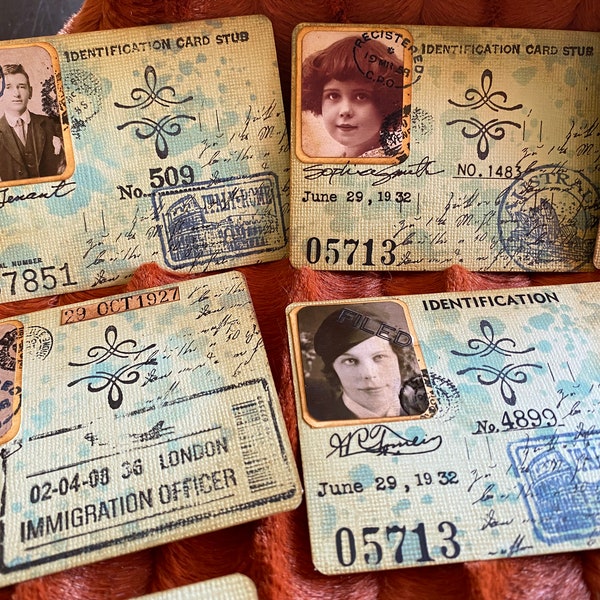 Vintage Identification Cards - Etsy