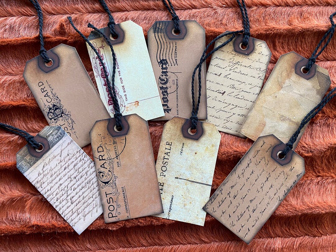 FREE SHIP Vintage set of 9 Post Card Tags 1 7/8 X 3 1/8 - Etsy