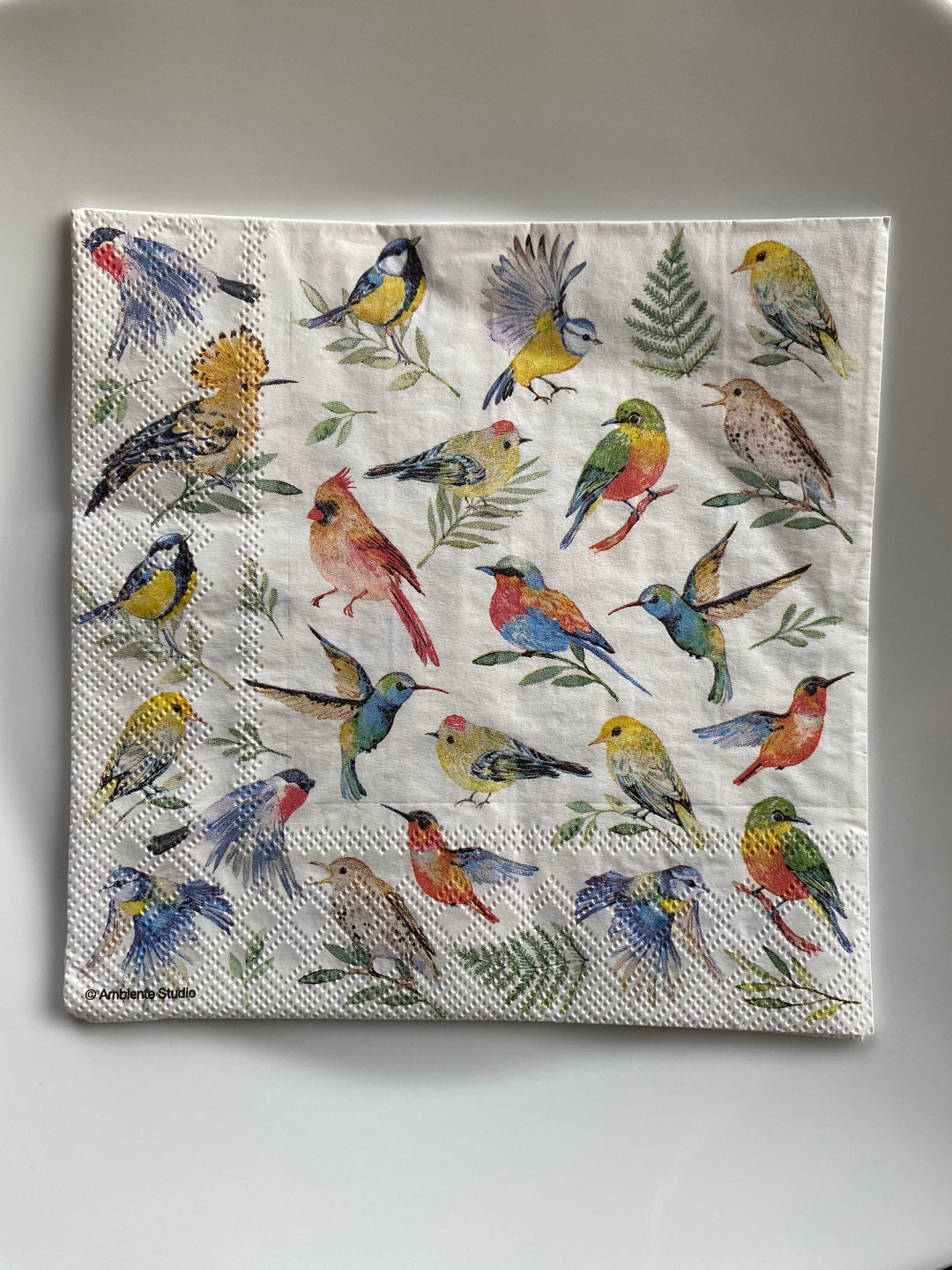 FREE SHIP Decorative Tissue Luncheon Napkin birds in Flight - Etsy