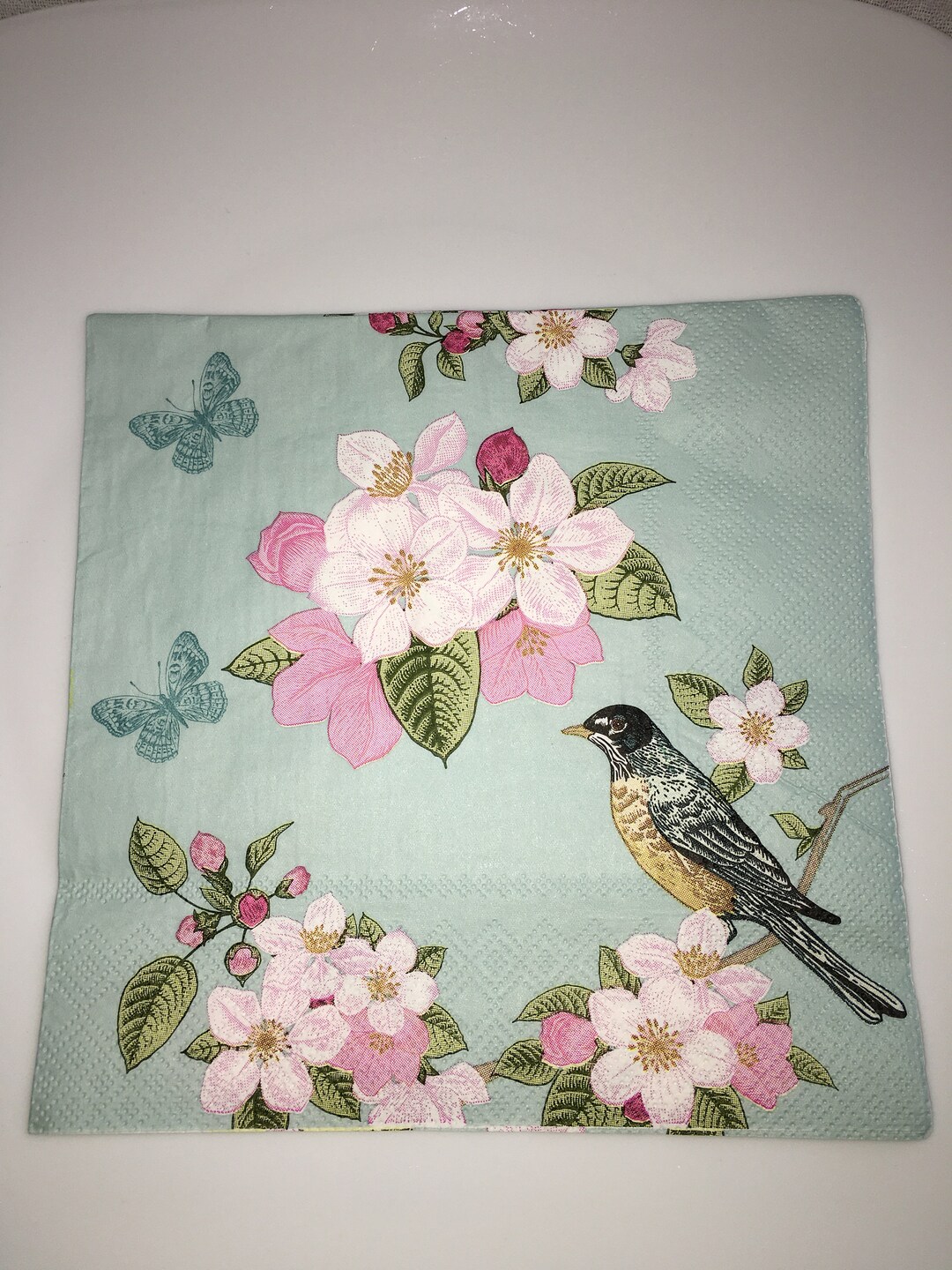 FREE SHIP Decorative Tissue Luncheon Napkin for Decoupage pink Floral ...