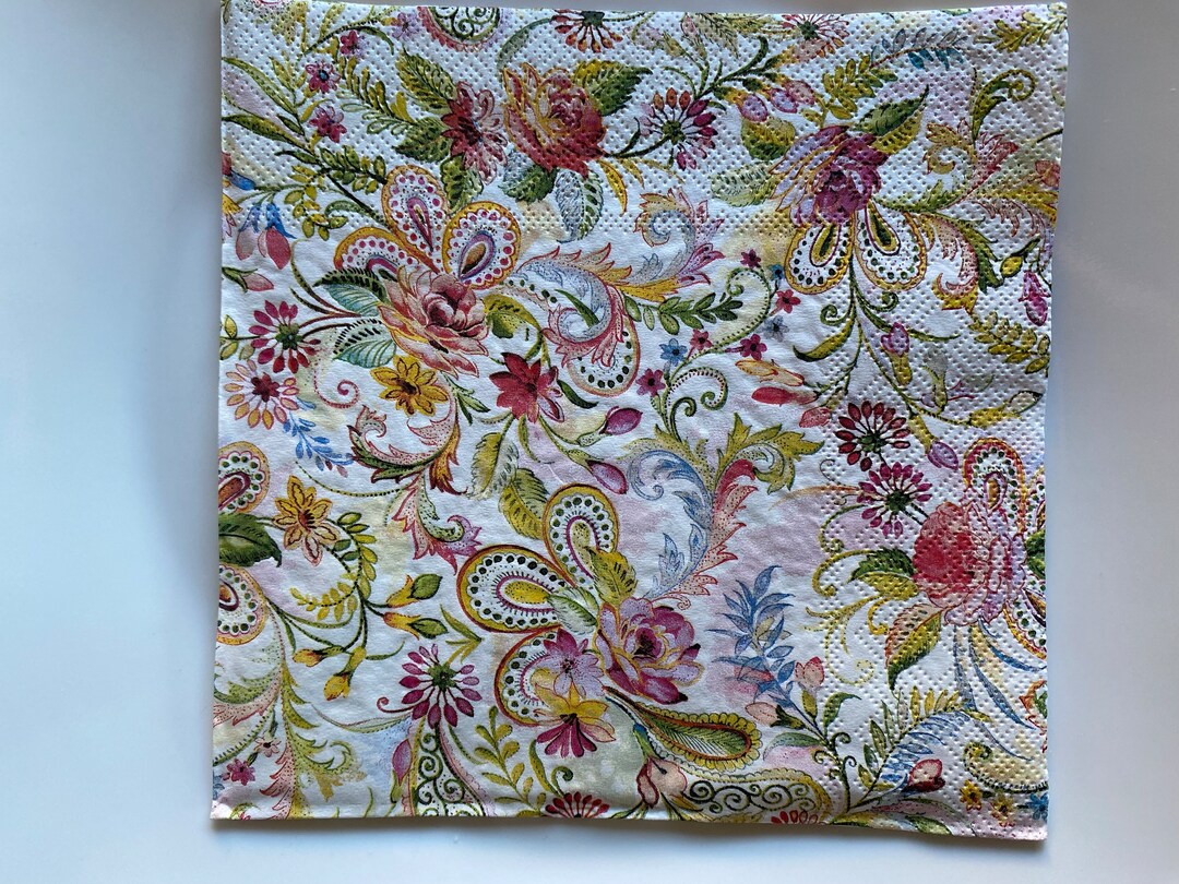 Decorative Tissue Luncheon Napkin paisley Floral - Etsy