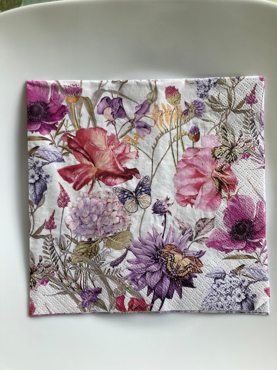 FREE SHIP - Decorative Tissue Luncheon Napkin "mixed Flowers and ...
